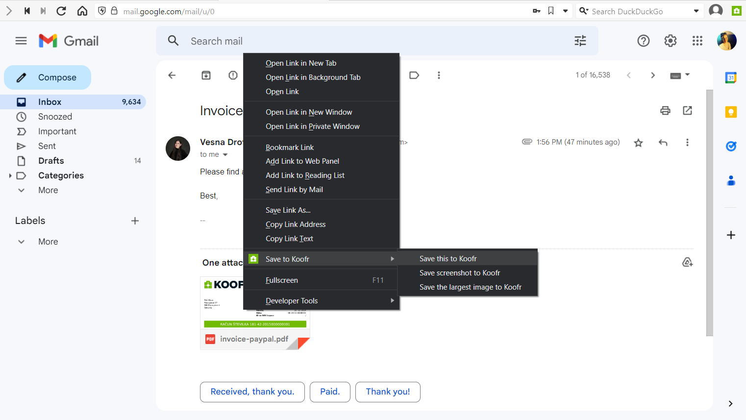 How To Save Email Attachments From Gmail To Koofr With Save To Koofr 